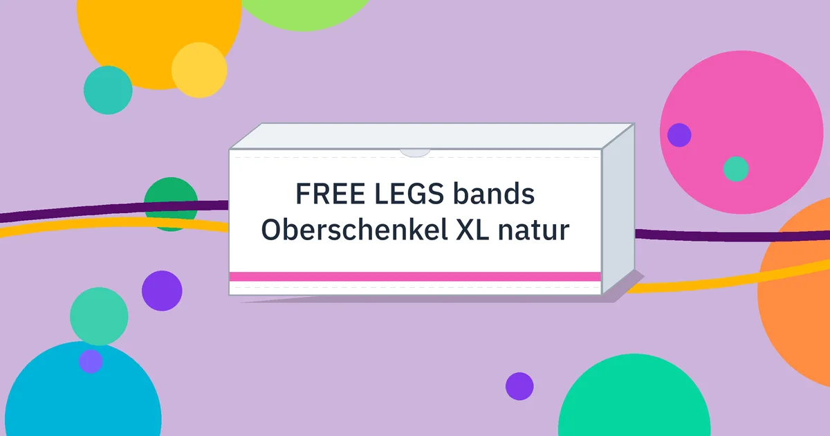 Symbolbild: Packung mit der Aufschrift FREE LEGS bands Oberschenkel XL natur (PZN 16175374) – Verfügbarkeit und Bezug in Apotheken in Frankfurt am Main