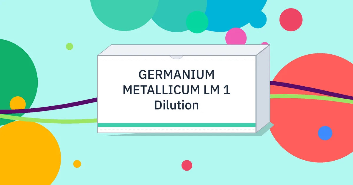 Symbolbild: Packung mit der Aufschrift GERMANIUM METALLICUM LM 1 Dilution (PZN 12877033) – Verfügbarkeit und Bezug in Apotheken in Frankfurt am Main