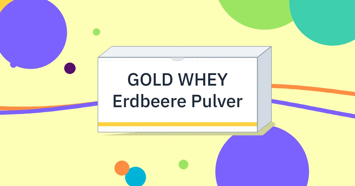 Symbolbild: Packung mit der Aufschrift GOLD WHEY Erdbeere Pulver (PZN 02238355) – Verfügbarkeit und Bezug in Apotheken in Frankfurt am Main