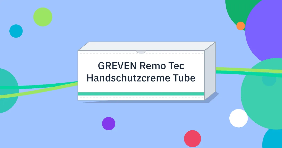 Symbolbild: Packung mit der Aufschrift GREVEN Remo Tec Handschutzcreme Tube (PZN 16225310) – Verfügbarkeit und Bezug in Apotheken in Frankfurt am Main