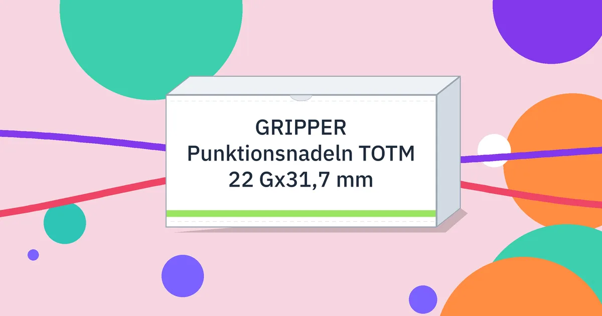 Symbolbild: Packung mit der Aufschrift GRIPPER Punktionsnadeln TOTM 22 Gx31,7 mm (PZN 06101162) – Verfügbarkeit und Bezug in Apotheken in Frankfurt am Main