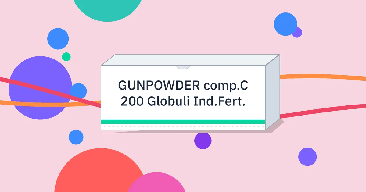 Symbolbild: Packung mit der Aufschrift GUNPOWDER comp.C 200 Globuli Ind.Fert. (PZN 17717937) – Verfügbarkeit und Bezug in Apotheken in Frankfurt am Main