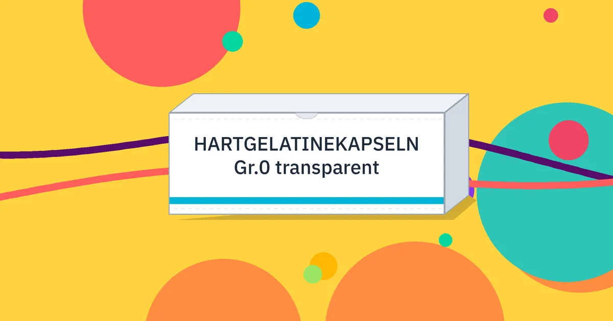 Symbolbild: Packung mit der Aufschrift HARTGELATINEKAPSELN Gr.0 transparent (PZN 18770158) – Verfügbarkeit und Bezug in Apotheken in Frankfurt am Main