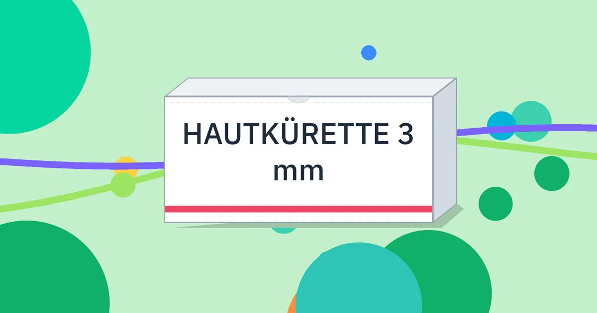 Symbolbild: Packung mit der Aufschrift HAUTKÜRETTE 3 mm (PZN 08828750) – Verfügbarkeit und Bezug in Apotheken in Frankfurt am Main