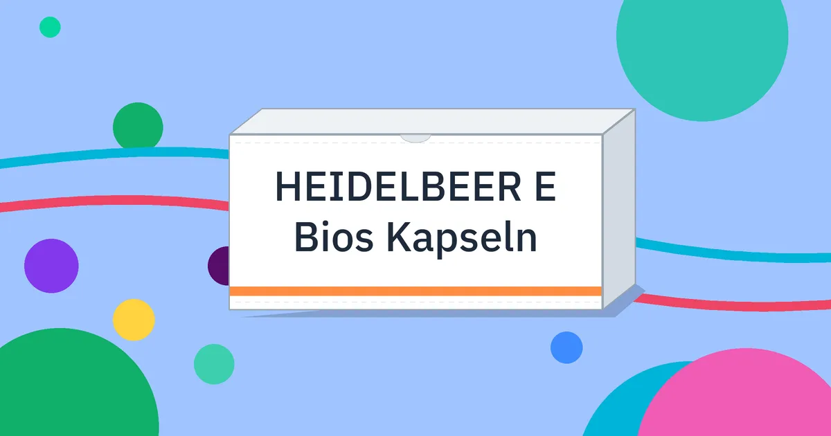 Symbolbild: Packung mit der Aufschrift HEIDELBEER E Bios Kapseln (PZN 02070105) – Verfügbarkeit und Bezug in Apotheken in Frankfurt am Main