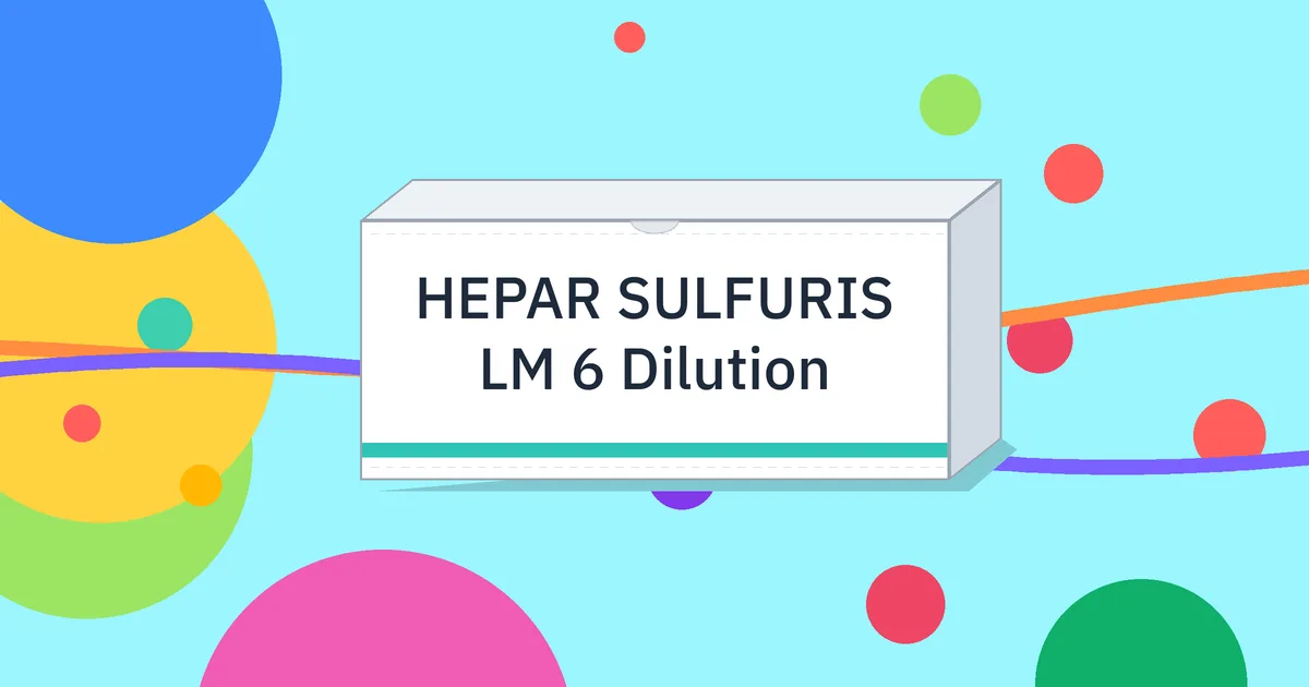 Symbolbild: Packung mit der Aufschrift HEPAR SULFURIS LM 6 Dilution (PZN 02602134) – Verfügbarkeit und Bezug in Apotheken in Frankfurt am Main