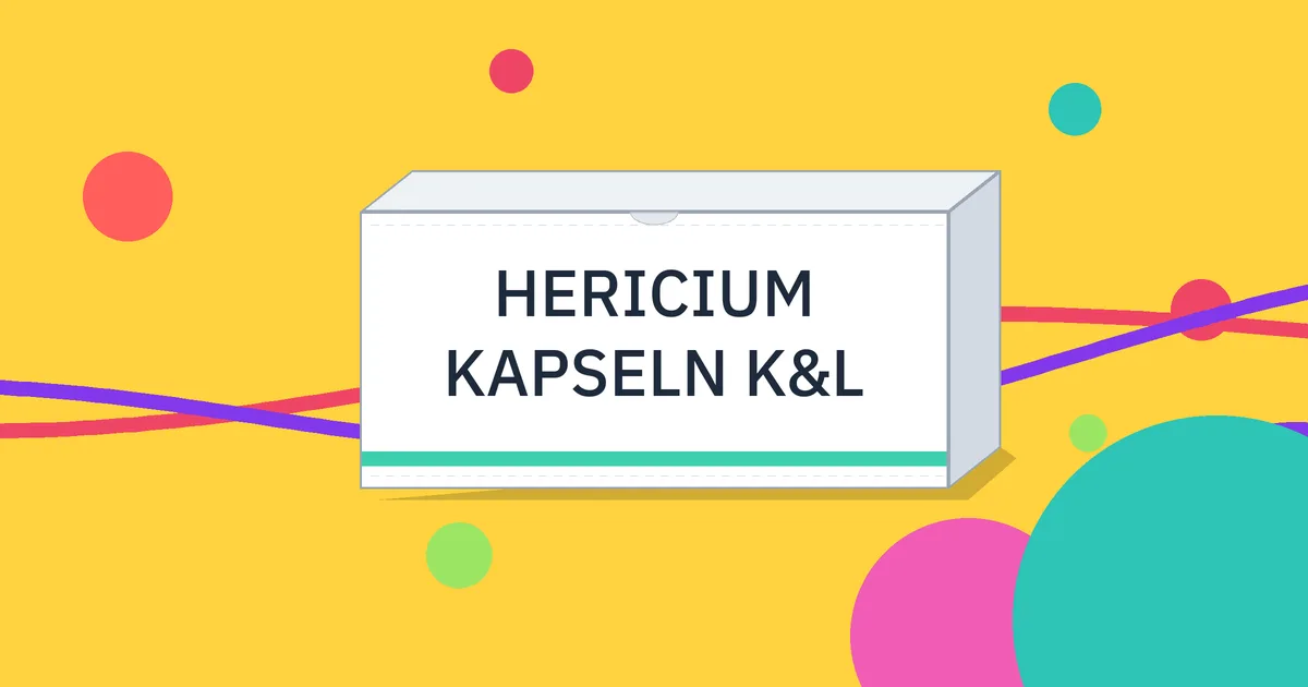 Symbolbild: Packung mit der Aufschrift HERICIUM KAPSELN K&L (PZN 16607810) – Verfügbarkeit und Bezug in Apotheken in Frankfurt am Main