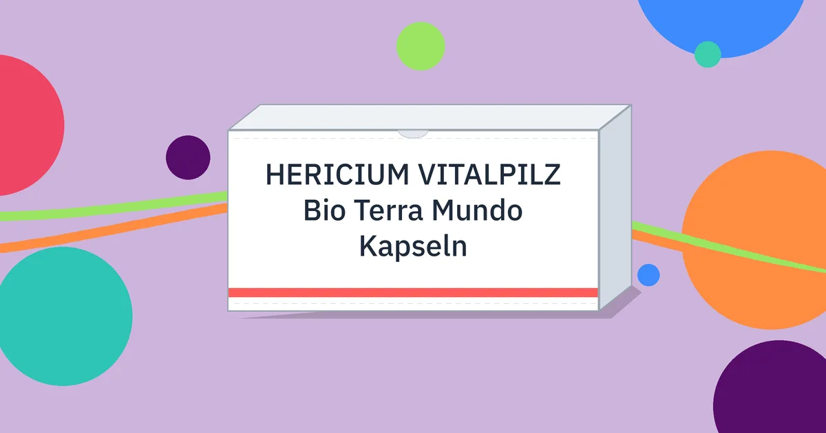 Symbolbild: Packung mit der Aufschrift HERICIUM VITALPILZ Bio Terra Mundo Kapseln (PZN 07591659) – Verfügbarkeit und Bezug in Apotheken in Frankfurt am Main