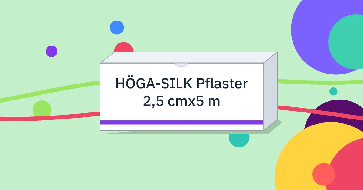 Symbolbild: Packung mit der Aufschrift HÖGA-SILK Pflaster 2,5 cmx5 m (PZN 20377043) – Verfügbarkeit und Bezug in Apotheken in Frankfurt am Main