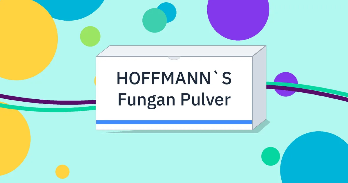 Symbolbild: Packung mit der Aufschrift HOFFMANN`S Fungan Pulver (PZN 11636563) – Verfügbarkeit und Bezug in Apotheken in Frankfurt am Main