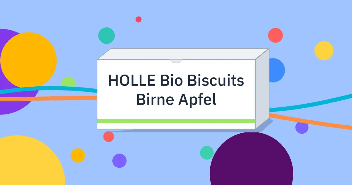 Symbolbild: Packung mit der Aufschrift HOLLE Bio Biscuits Birne Apfel (PZN 12553750) – Verfügbarkeit und Bezug in Apotheken in Frankfurt am Main