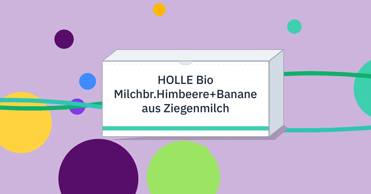 Symbolbild: Packung mit der Aufschrift HOLLE Bio Milchbr.Himbeere+Banane aus Ziegenmilch (PZN 18830854) – Verfügbarkeit und Bezug in Apotheken in Frankfurt am Main