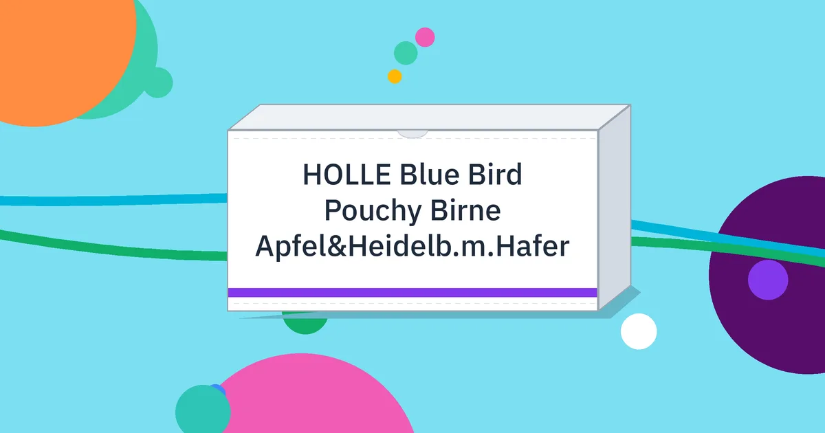Symbolbild: Packung mit der Aufschrift HOLLE Blue Bird Pouchy Birne Apfel&Heidelb.m.Hafer (PZN 15234577) – Verfügbarkeit und Bezug in Apotheken in Frankfurt am Main