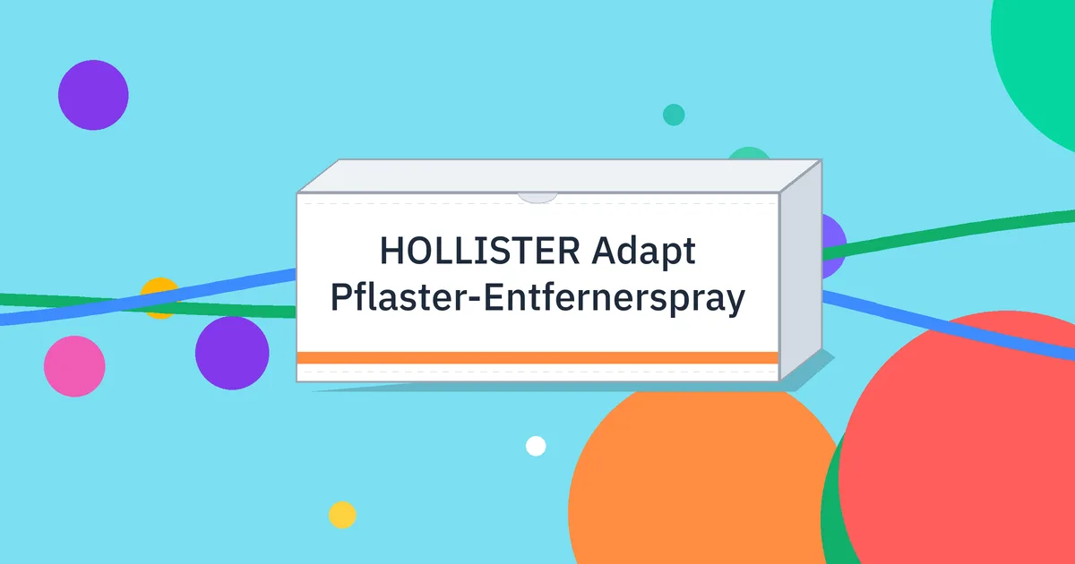 Symbolbild: Packung mit der Aufschrift HOLLISTER Adapt Pflaster-Entfernerspray (PZN 15406311) – Verfügbarkeit und Bezug in Apotheken in Frankfurt am Main