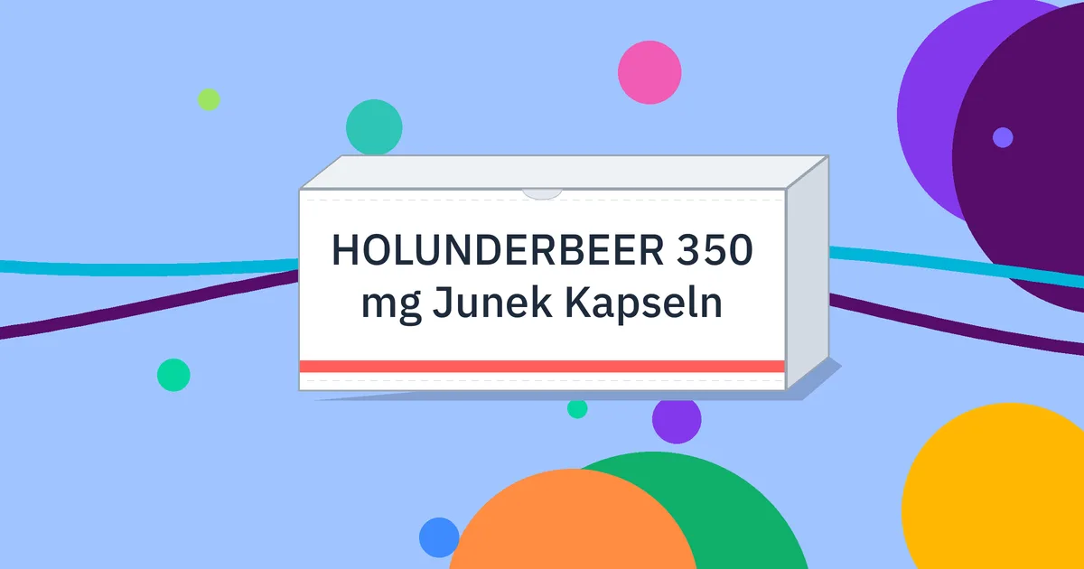 Symbolbild: Packung mit der Aufschrift HOLUNDERBEER 350 mg Junek Kapseln (PZN 10052363) – Verfügbarkeit und Bezug in Apotheken in Frankfurt am Main