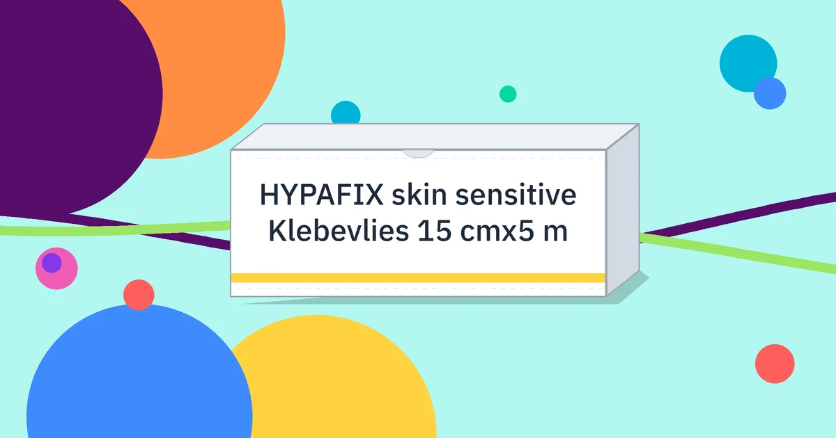 Symbolbild: Packung mit der Aufschrift HYPAFIX skin sensitive Klebevlies 15 cmx5 m (PZN 14240699) – Verfügbarkeit und Bezug in Apotheken in Frankfurt am Main