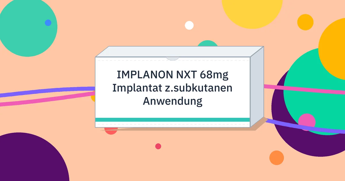 Symbolbild: Packung mit der Aufschrift IMPLANON NXT 68mg Implantat z.subkutanen Anwendung (PZN 18074364) – Verfügbarkeit und Bezug in Apotheken in Frankfurt am Main
