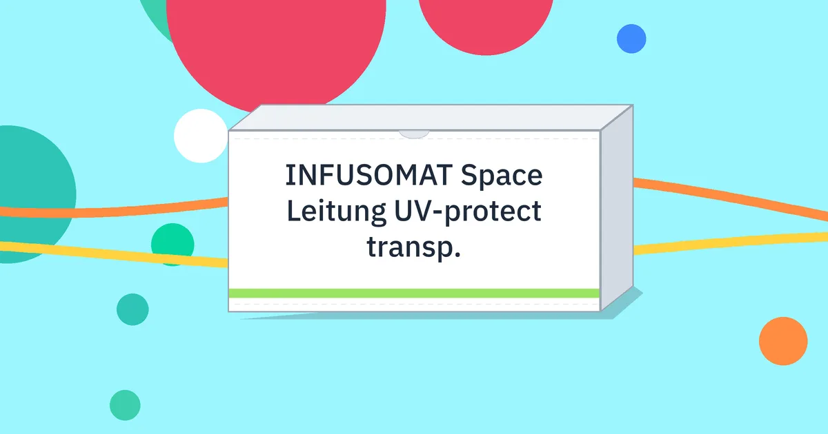 Symbolbild: Packung mit der Aufschrift INFUSOMAT Space Leitung UV-protect transp. (PZN 09915474) – Verfügbarkeit und Bezug in Apotheken in Frankfurt am Main