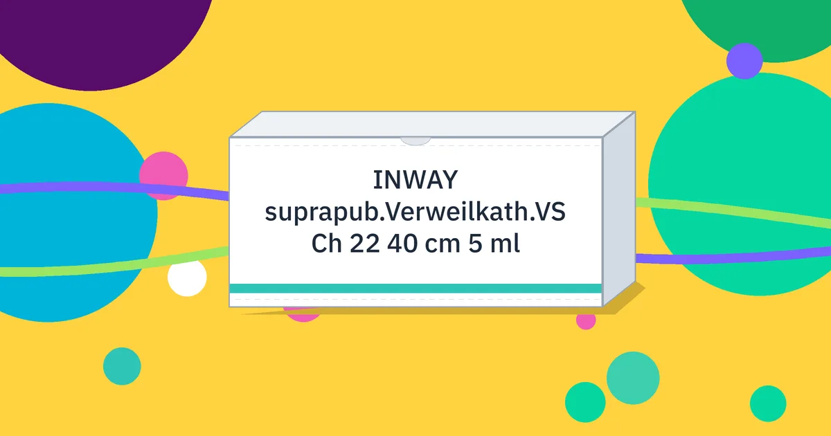 Symbolbild: Packung mit der Aufschrift INWAY suprapub.Verweilkath.VS Ch 22 40 cm 5 ml (PZN 00052439) – Verfügbarkeit und Bezug in Apotheken in Frankfurt am Main