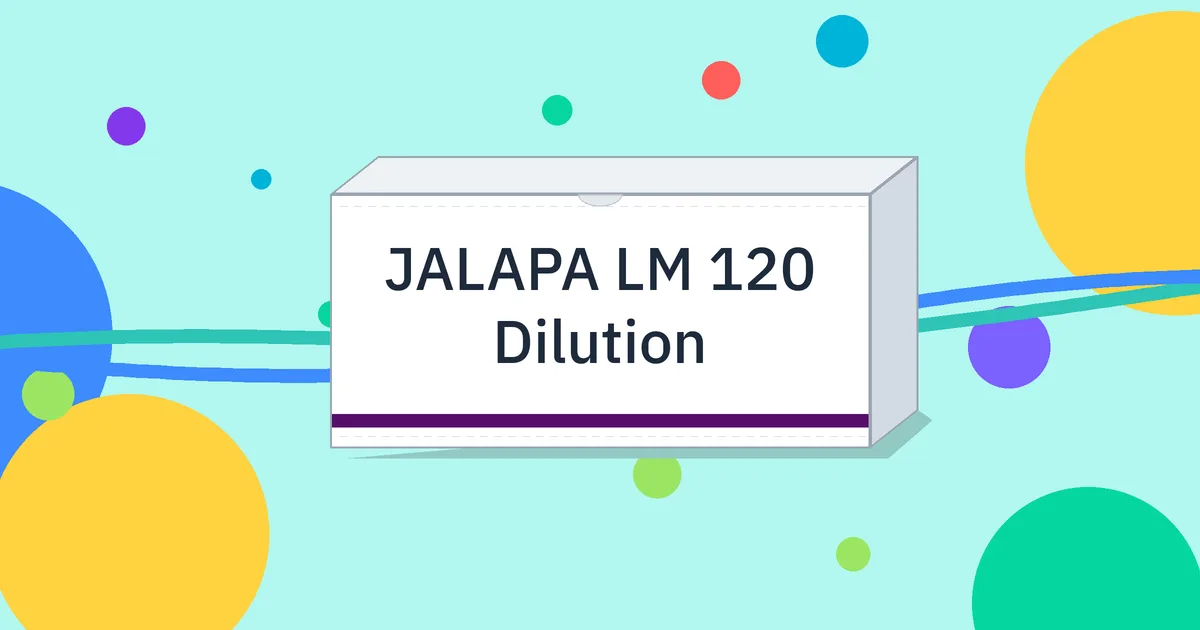 Symbolbild: Packung mit der Aufschrift JALAPA LM 120 Dilution (PZN 13562188) – Verfügbarkeit und Bezug in Apotheken in Frankfurt am Main