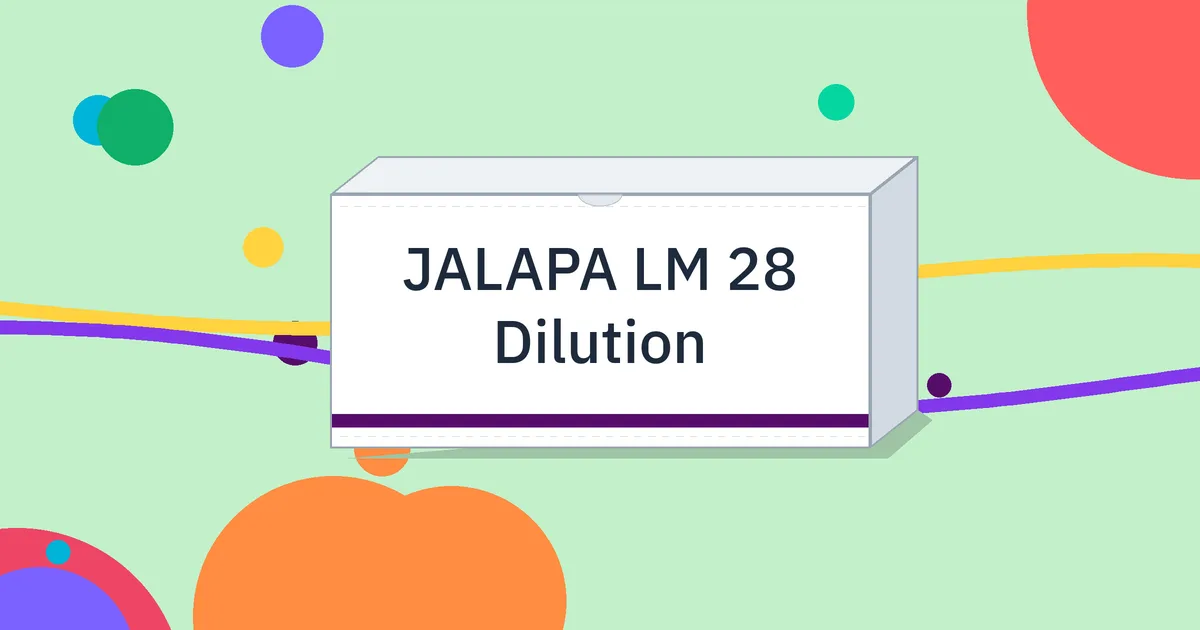 Symbolbild: Packung mit der Aufschrift JALAPA LM 28 Dilution (PZN 13562047) – Verfügbarkeit und Bezug in Apotheken in Frankfurt am Main