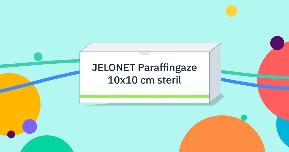 Symbolbild: Packung mit der Aufschrift JELONET Paraffingaze 10x10 cm steril (PZN 17827979) – Verfügbarkeit und Bezug in Apotheken in Frankfurt am Main