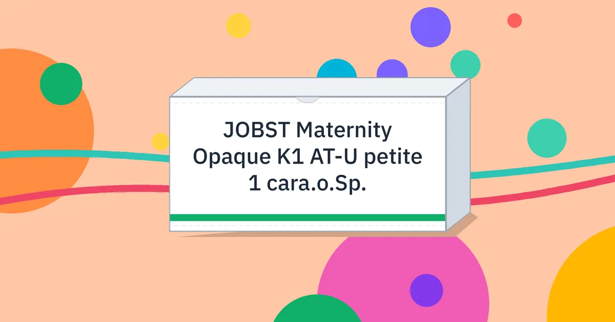 Symbolbild: Packung mit der Aufschrift JOBST Maternity Opaque K1 AT-U petite 1 cara.o.Sp. (PZN 15850626) – Verfügbarkeit und Bezug in Apotheken in Frankfurt am Main
