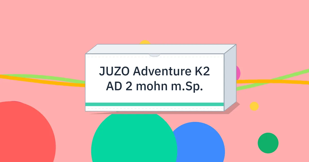 Symbolbild: Packung mit der Aufschrift JUZO Adventure K2 AD 2 mohn m.Sp. (PZN 14972853) – Verfügbarkeit und Bezug in Apotheken in Frankfurt am Main