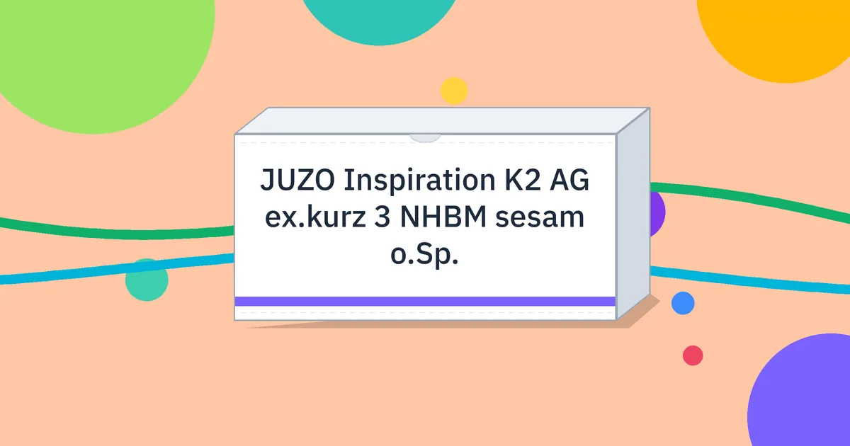 Symbolbild: Packung mit der Aufschrift JUZO Inspiration K2 AG ex.kurz 3 NHBM sesam o.Sp. (PZN 14951526) – Verfügbarkeit und Bezug in Apotheken in Frankfurt am Main