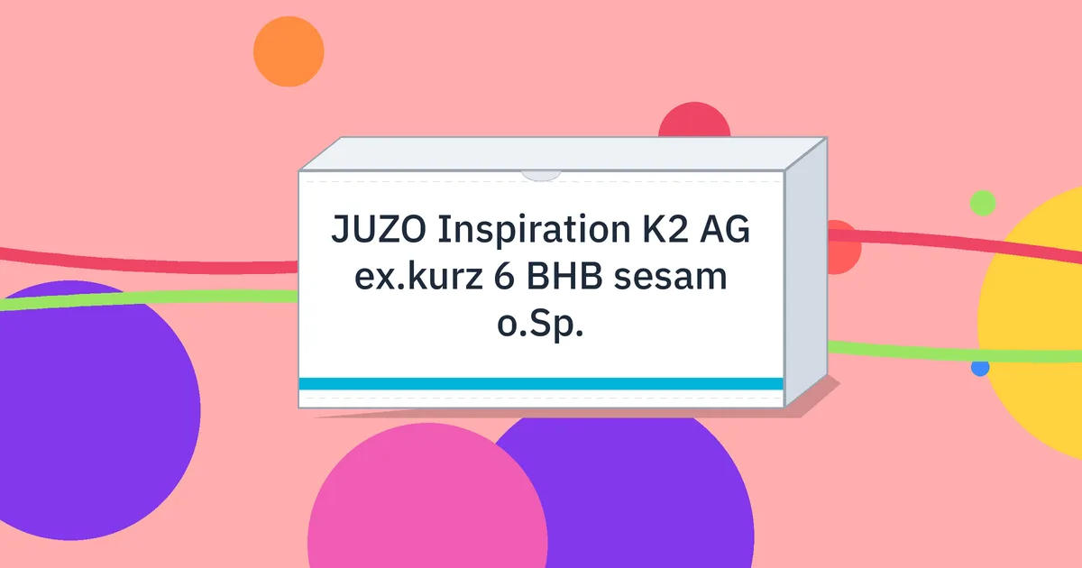 Symbolbild: Packung mit der Aufschrift JUZO Inspiration K2 AG ex.kurz 6 BHB sesam o.Sp. (PZN 14836127) – Verfügbarkeit und Bezug in Apotheken in Frankfurt am Main