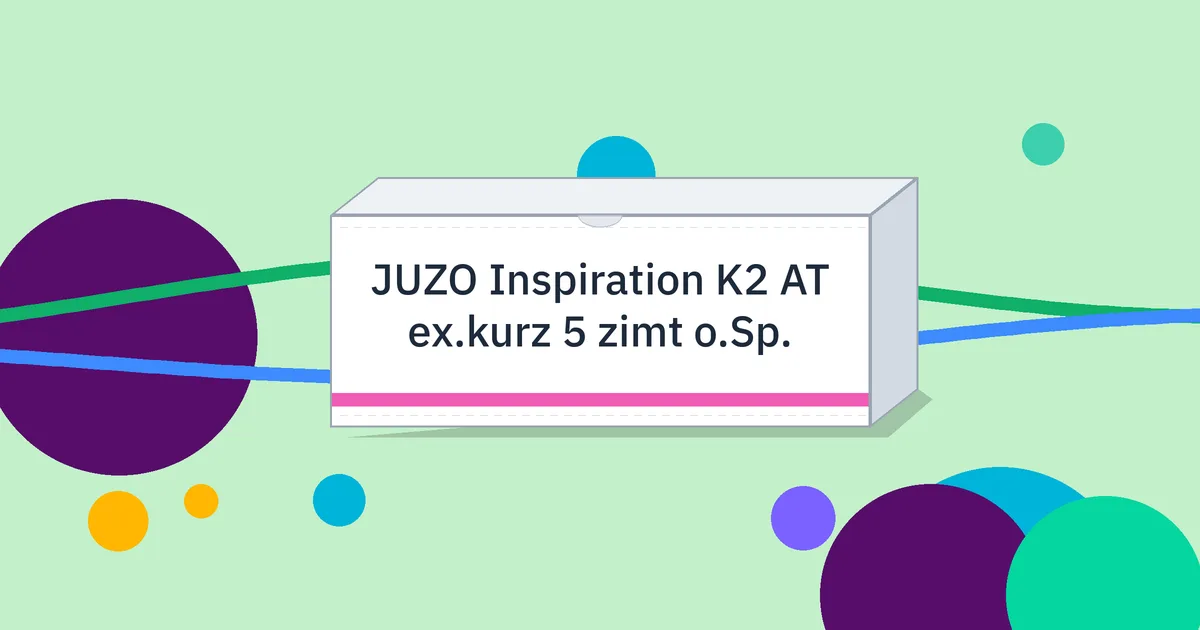 Symbolbild: Packung mit der Aufschrift JUZO Inspiration K2 AT ex.kurz 5 zimt o.Sp. (PZN 14932411) – Verfügbarkeit und Bezug in Apotheken in Frankfurt am Main