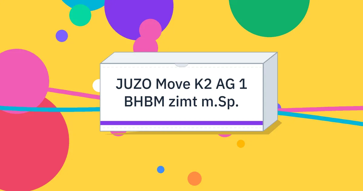 Symbolbild: Packung mit der Aufschrift JUZO Move K2 AG 1 BHBM zimt m.Sp. (PZN 18524583) – Verfügbarkeit und Bezug in Apotheken in Frankfurt am Main