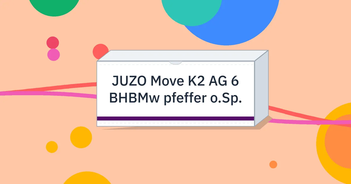 Symbolbild: Packung mit der Aufschrift JUZO Move K2 AG 6 BHBMw pfeffer o.Sp. (PZN 16649375) – Verfügbarkeit und Bezug in Apotheken in Frankfurt am Main