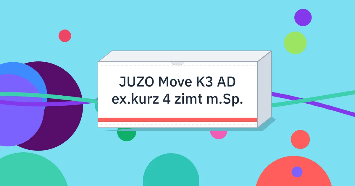 Symbolbild: Packung mit der Aufschrift JUZO Move K3 AD ex.kurz 4 zimt m.Sp. (PZN 18569249) – Verfügbarkeit und Bezug in Apotheken in Frankfurt am Main