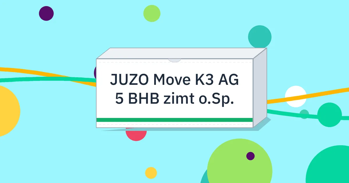 Symbolbild: Packung mit der Aufschrift JUZO Move K3 AG 5 BHB zimt o.Sp. (PZN 18577639) – Verfügbarkeit und Bezug in Apotheken in Frankfurt am Main