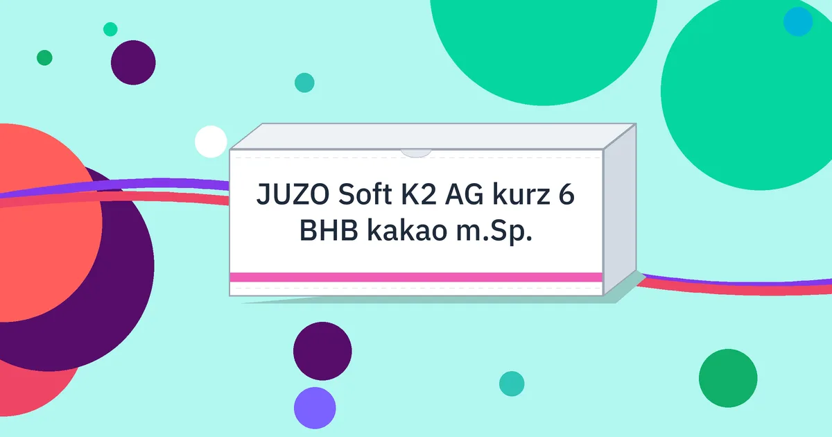 Symbolbild: Packung mit der Aufschrift JUZO Soft K2 AG kurz 6 BHB kakao m.Sp. (PZN 14826502) – Verfügbarkeit und Bezug in Apotheken in Frankfurt am Main