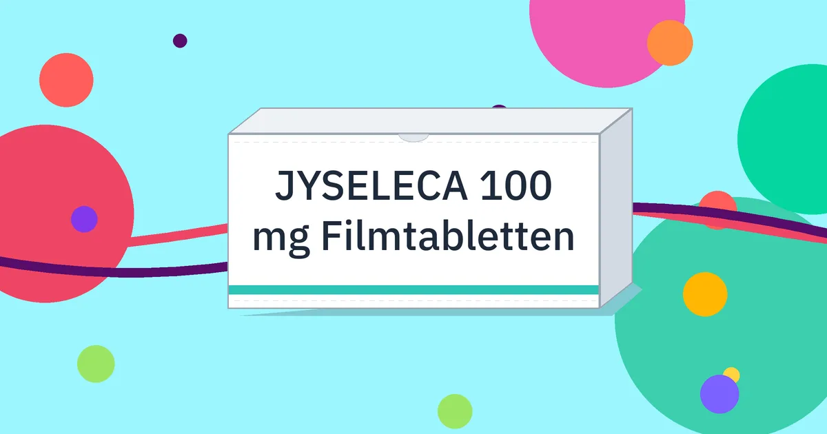 Symbolbild: Packung mit der Aufschrift JYSELECA 100 mg Filmtabletten (PZN 19334548) – Verfügbarkeit und Bezug in Apotheken in Frankfurt am Main