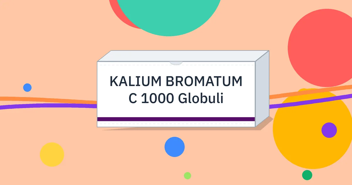 Symbolbild: Packung mit der Aufschrift KALIUM BROMATUM C 1000 Globuli (PZN 16696050) – Verfügbarkeit und Bezug in Apotheken in Frankfurt am Main