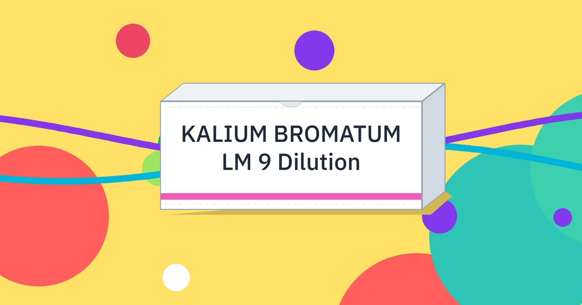 Symbolbild: Packung mit der Aufschrift KALIUM BROMATUM LM 9 Dilution (PZN 12917850) – Verfügbarkeit und Bezug in Apotheken in Frankfurt am Main