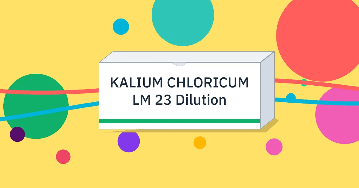 Symbolbild: Packung mit der Aufschrift KALIUM CHLORICUM LM 23 Dilution (PZN 12918861) – Verfügbarkeit und Bezug in Apotheken in Frankfurt am Main