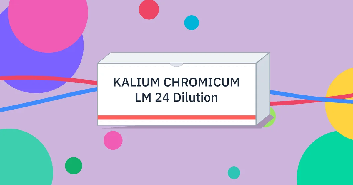 Symbolbild: Packung mit der Aufschrift KALIUM CHROMICUM LM 24 Dilution (PZN 12919346) – Verfügbarkeit und Bezug in Apotheken in Frankfurt am Main