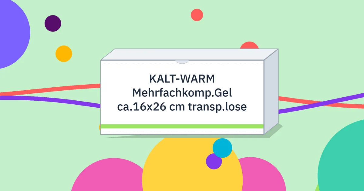 Symbolbild: Packung mit der Aufschrift KALT-WARM Mehrfachkomp.Gel ca.16x26 cm transp.lose (PZN 12373597) – Verfügbarkeit und Bezug in Apotheken in Frankfurt am Main