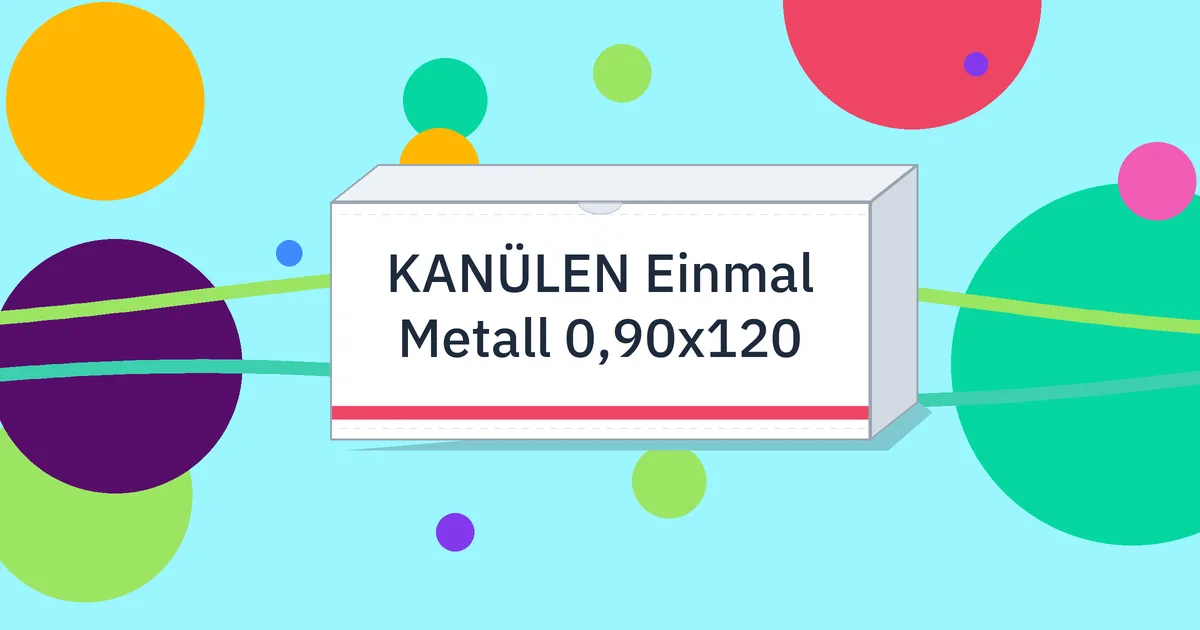 Symbolbild: Packung mit der Aufschrift KANÜLEN Einmal Metall 0,90x120 (PZN 01964881) – Verfügbarkeit und Bezug in Apotheken in Frankfurt am Main