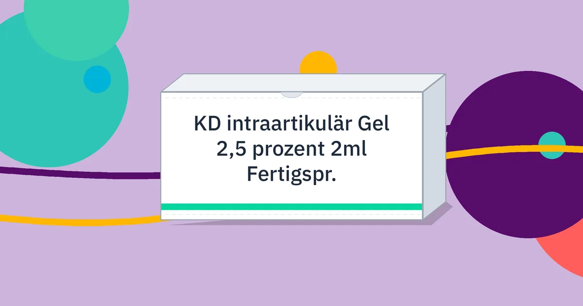 Symbolbild: Packung mit der Aufschrift KD intraartikulär Gel 2,5 prozent 2ml Fertigspr. (PZN 16869527) – Verfügbarkeit und Bezug in Apotheken in Frankfurt am Main