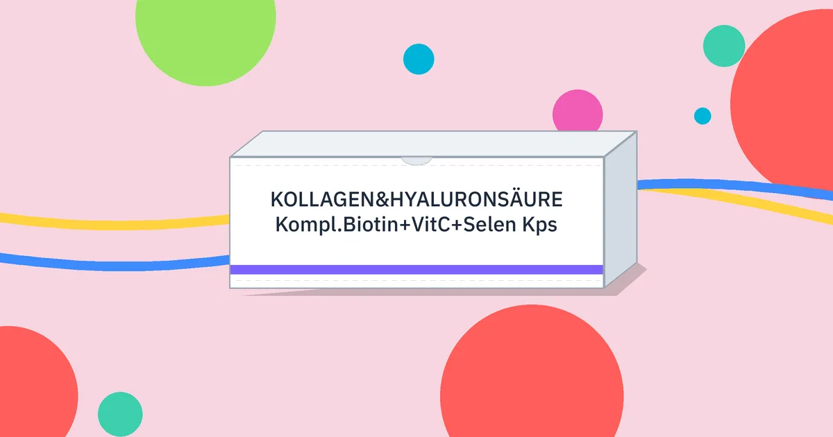 Symbolbild: Packung mit der Aufschrift KOLLAGEN&HYALURONSÄURE Kompl.Biotin+VitC+Selen Kps (PZN 18331832) – Verfügbarkeit und Bezug in Apotheken in Frankfurt am Main