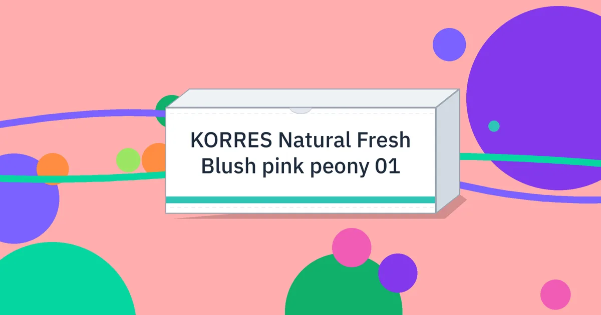 Symbolbild: Packung mit der Aufschrift KORRES Natural Fresh Blush pink peony 01 (PZN 19900232) – Verfügbarkeit und Bezug in Apotheken in Frankfurt am Main