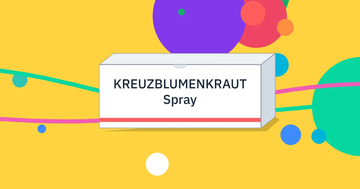 Symbolbild: Packung mit der Aufschrift KREUZBLUMENKRAUT Spray (PZN 11713016) – Verfügbarkeit und Bezug in Apotheken in Frankfurt am Main