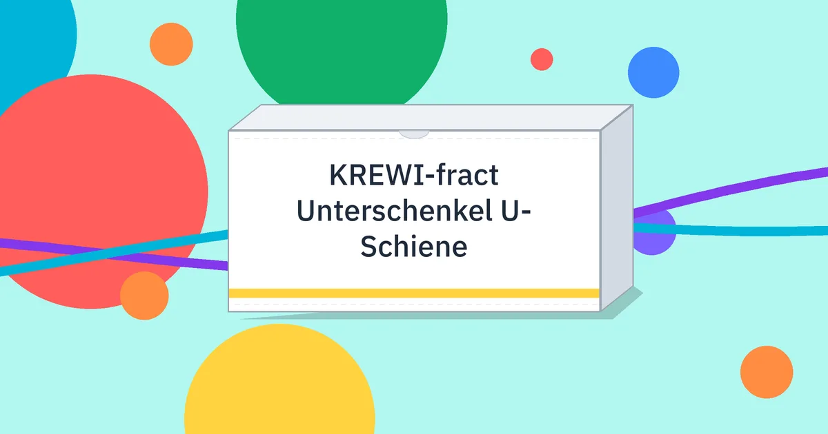 Symbolbild: Packung mit der Aufschrift KREWI-fract Unterschenkel U-Schiene (PZN 17300918) – Verfügbarkeit und Bezug in Apotheken in Frankfurt am Main