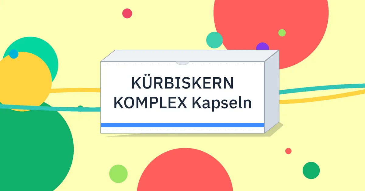 Symbolbild: Packung mit der Aufschrift KÜRBISKERN KOMPLEX Kapseln (PZN 08896585) – Verfügbarkeit und Bezug in Apotheken in Frankfurt am Main