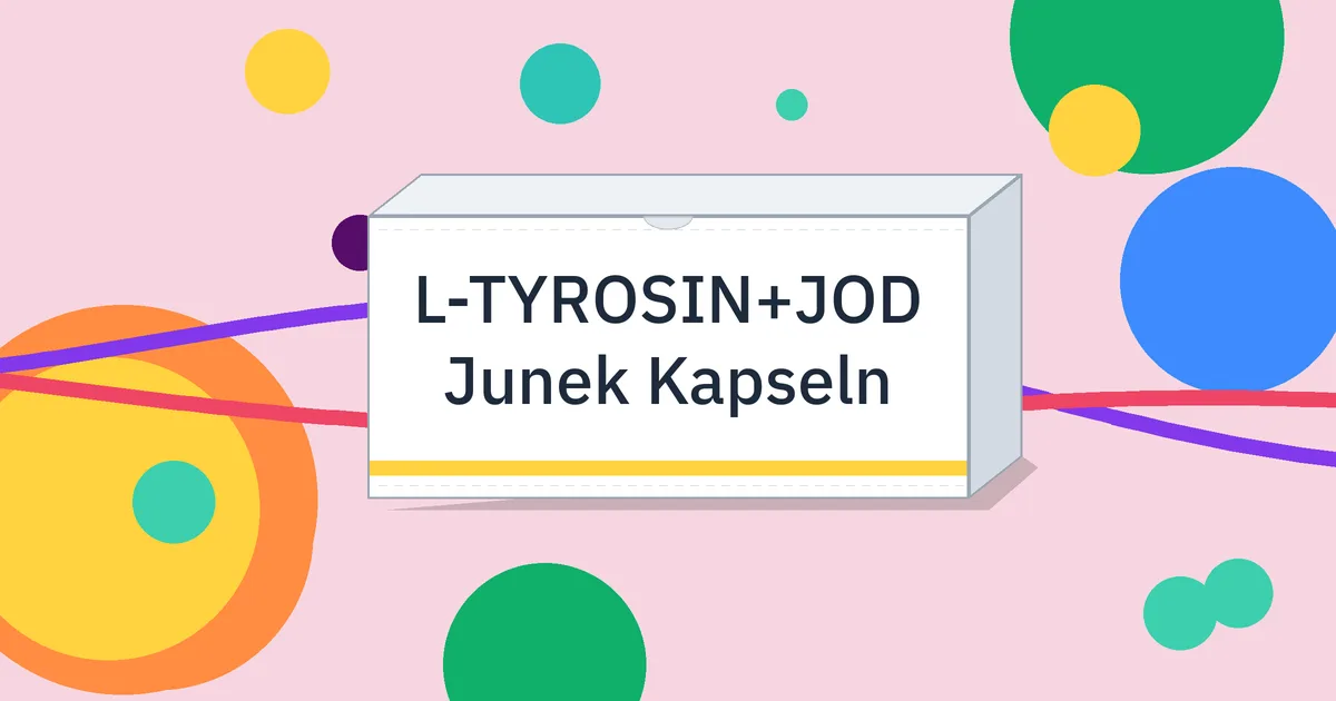 Symbolbild: Packung mit der Aufschrift L-TYROSIN+JOD Junek Kapseln (PZN 01104948) – Verfügbarkeit und Bezug in Apotheken in Frankfurt am Main